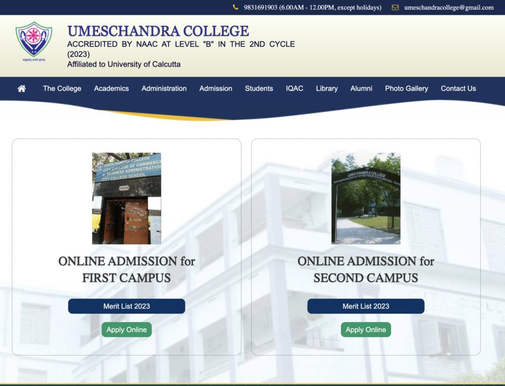 Umesh Chandra College Online Admission 2024, Merit list Date