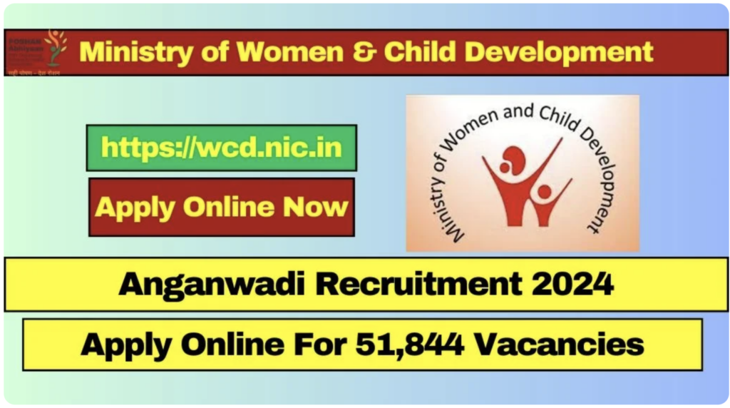 WCD Anganwadi Recruitment 2024 Apply Online, Date