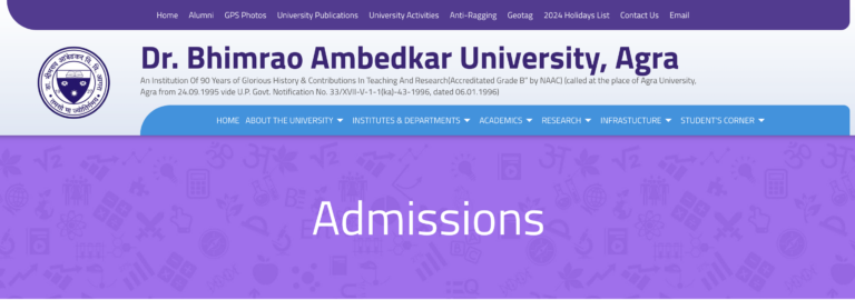 admission.agrauniv.online Dbrau Bed Web Registration 2024-25