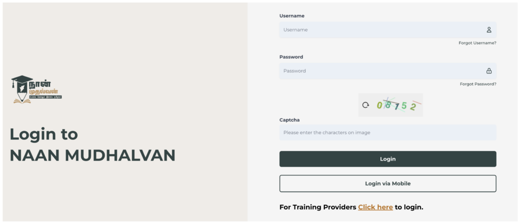 Naan Mudhalvan Registration Student login 2024