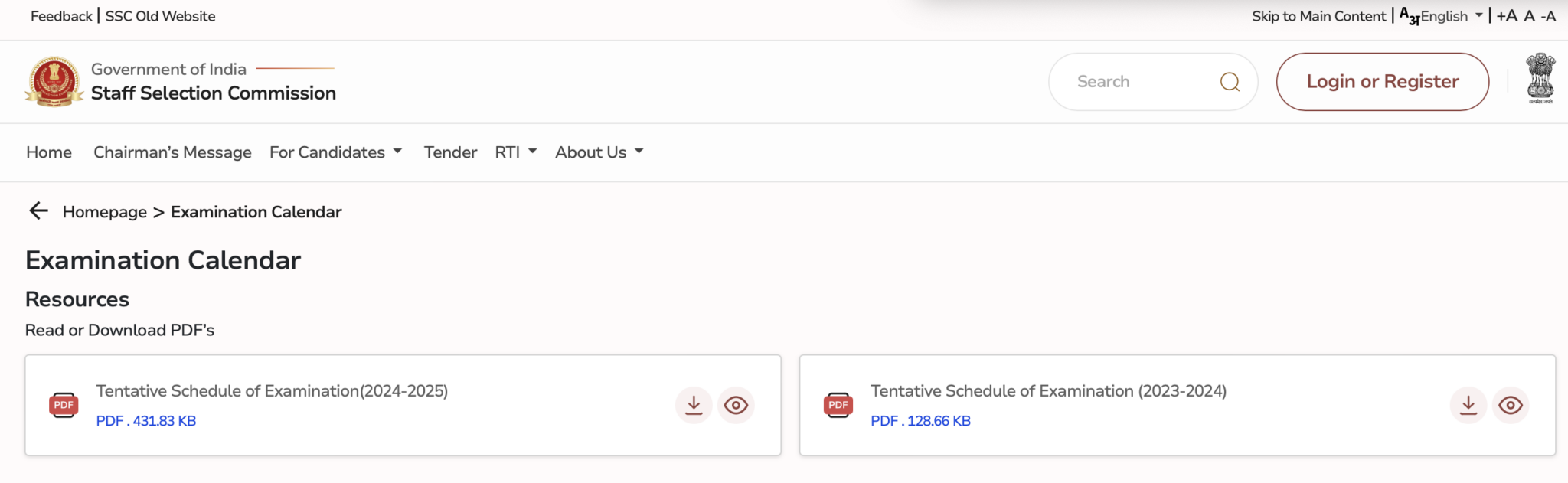 ssc.gov.in Time Table - Ssc Exam Revised Calendar 2025 to 2026