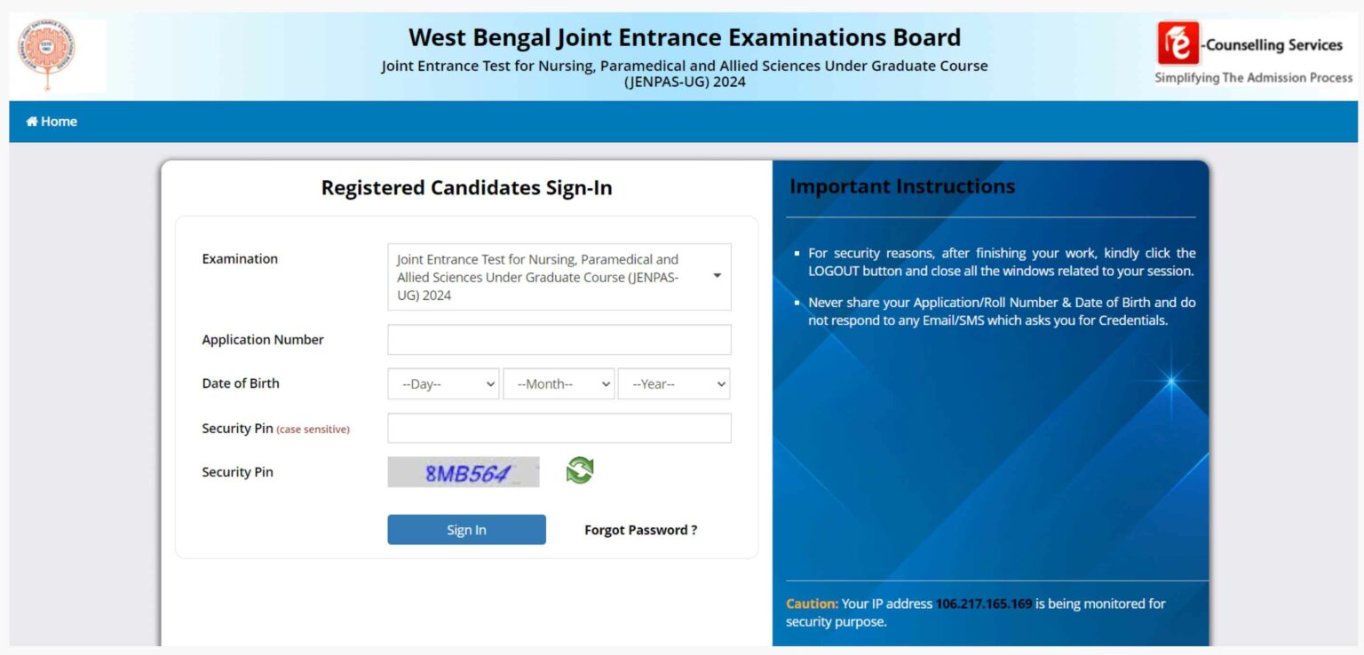 wbjeeb.in Jenpas Ug 2025 Admit Card - wbjeeb.nic.in | admissions.nic.in WBJEEB - KVS Admission ...