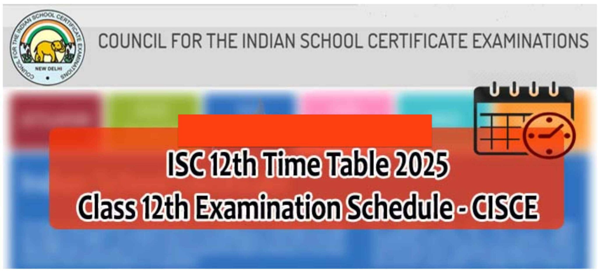 ⁠ISC 12th Time Table 2025 : cisce.org Exam Date Sheet Pdf Check