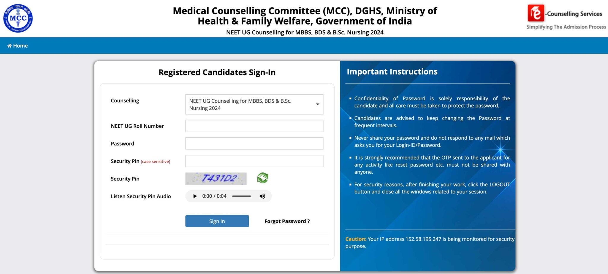 ⁠mcc.nic.in Mcc Neet Pg Counselling Registration 2024, College List