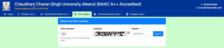 ccsuweb.in CCSU Exam Form 2025, Back Exam [Odd, Even sem]