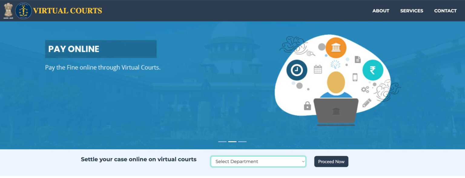 vcourts.gov.in Challan pay : Virtual Court Challan Payment Status